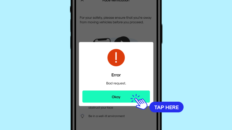 What happens if my face verification is unsuccessful? – GetGo Help Centre